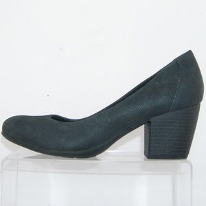 b.o.c. | Shoes | Boc Isa Black Leather Stacked Block Heels 7m | Poshmark